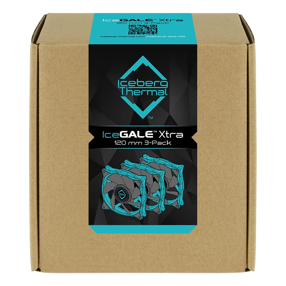 Iceberg Thermal IceGALE Xtra 120mm PWM High Performance Case Fan ((3-Pack) Teal)