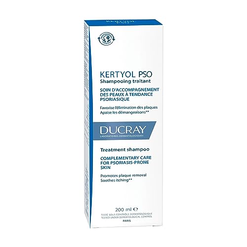 Ducray Kertyol P.S.O. Shampoo, Scalp Prone to Psoriasis, Micronized Sulfur, Salicylic Acid, Soothes Red, Irritated Scalp, 6.7 oz.