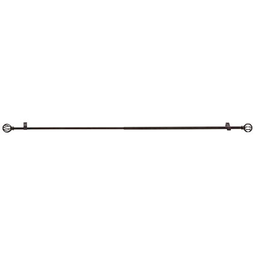 Amazon Basics 5/8-Inch Curtain Rod with Cage Finials - 28 to 48 Inch, Dark Bronze (Espresso)