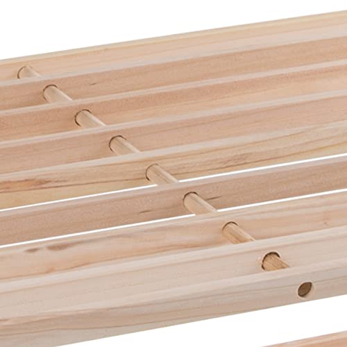 Lavish Home 4-Tier Shoe Storage Rack, Light Oak
