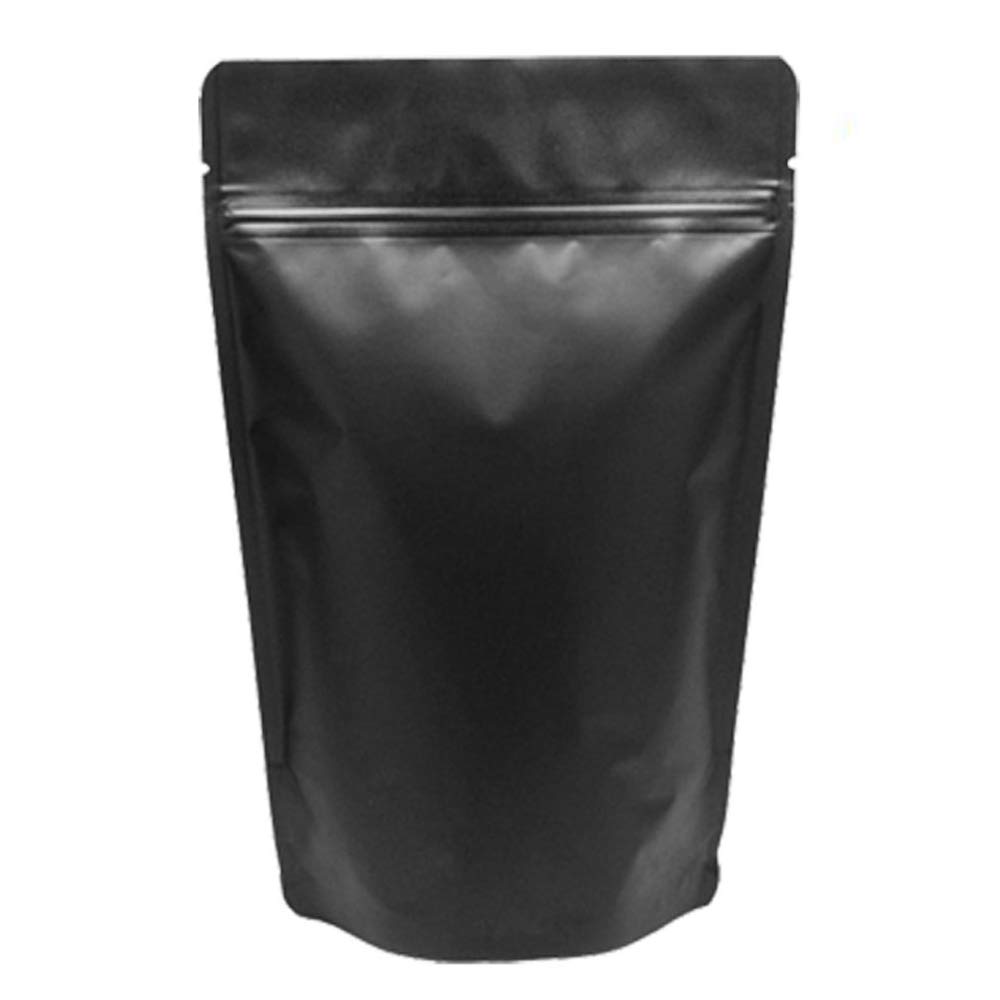 GooGou Matte Black Resealable Zip Mylar Bag Food Storage Aluminum Foil Bags Smell Proof Pouches 50pcs (6.29x9.05in)