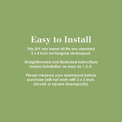 EarthMinded Rain Barrel Diverter Kit - Rain Diverter for 3 x 4 Inch Downspouts, Includes Spigot and Downspout Diverter - Convert Containers into Rain Barrels - Easy to Install