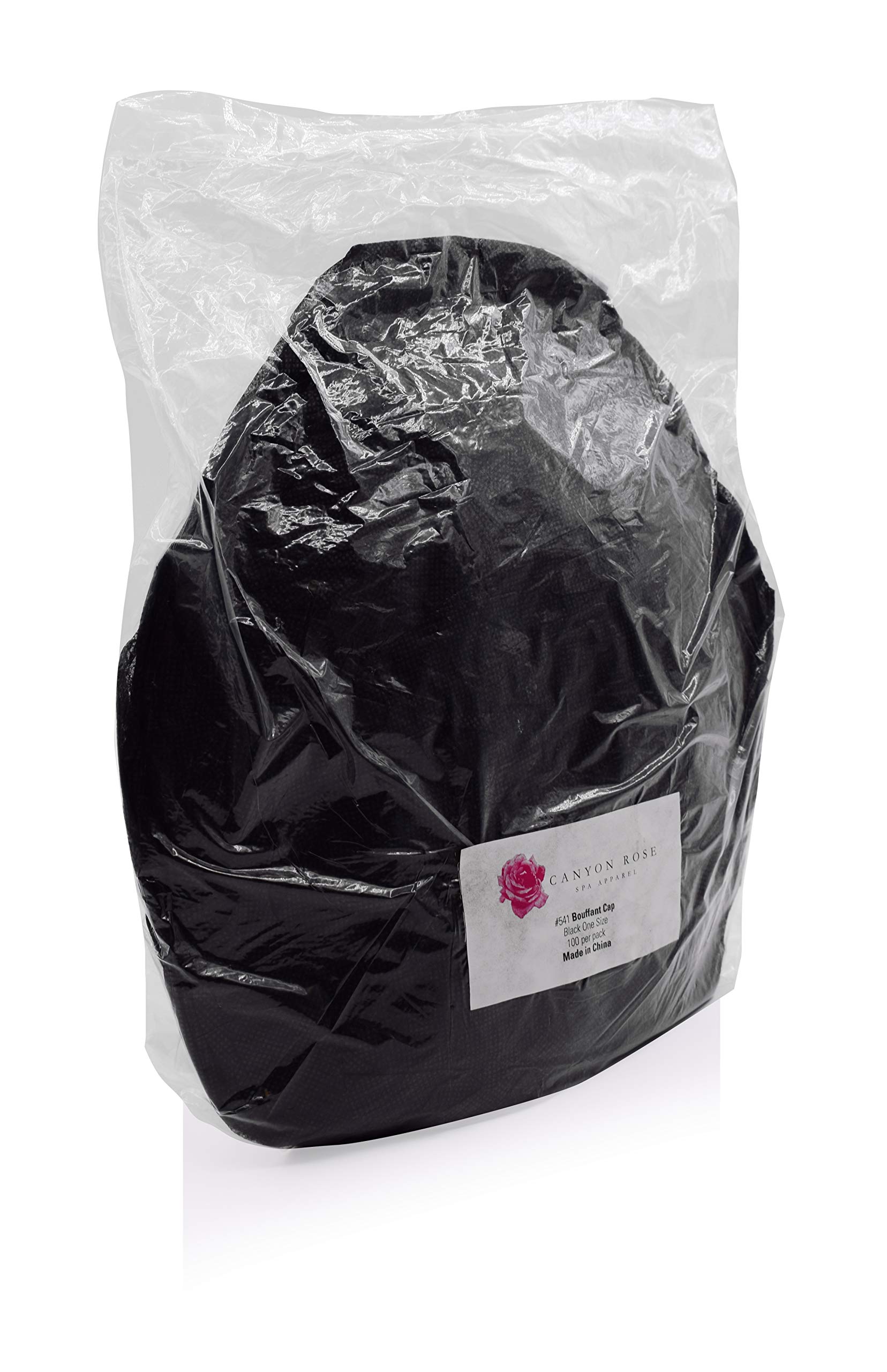 Canyon Rose Disposable Sunless Spray Tan/Spa Treatment Bouffant Cap, Single Use Hair Cap, Keeps Hair Covered and Out of the Way, One Size Fits Most, Black, 100 Per Pack