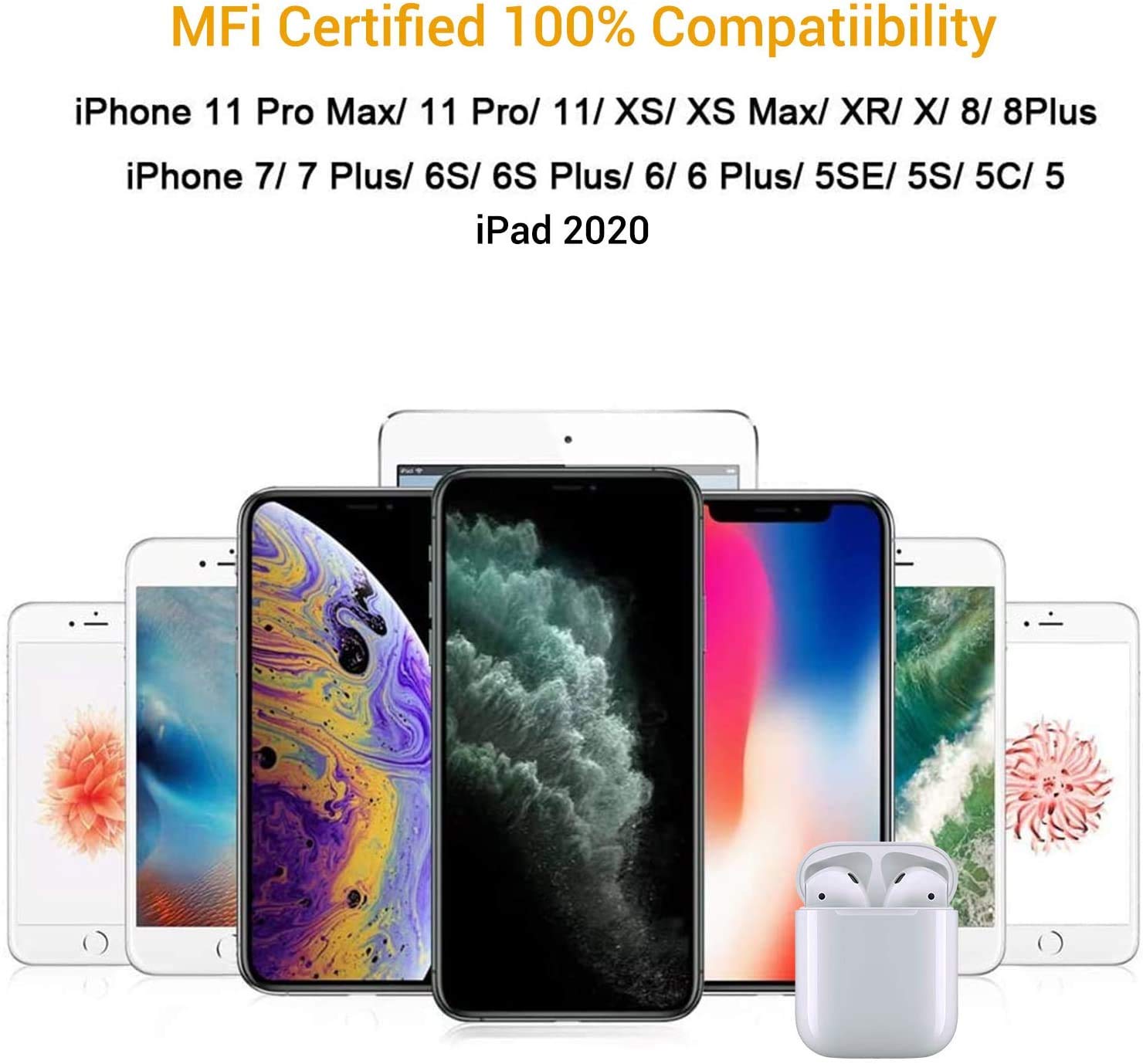 Marchpower Pink iPhone Charger Cable - MFi Certified Lightning Cord 3Pack 3ft 6ft 10ft USB-A Fast Charging Syncing Cable iPhone 14 13 12 Mini SE 11 Pro MAX Xs XR X 8 7 6 Plus S E iPad iPod AirPods Pr