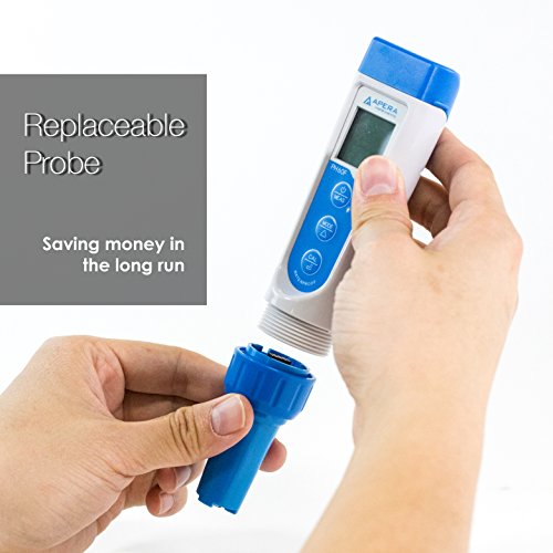 APERA INSTRUMENTS AI316 Premium Series PC60 5-in-1 Waterproof pH/EC (Conductivity) /TDS (ppm) /Salinity (ppt) /Temp. Multi-Parameter Pocket Tester Kit