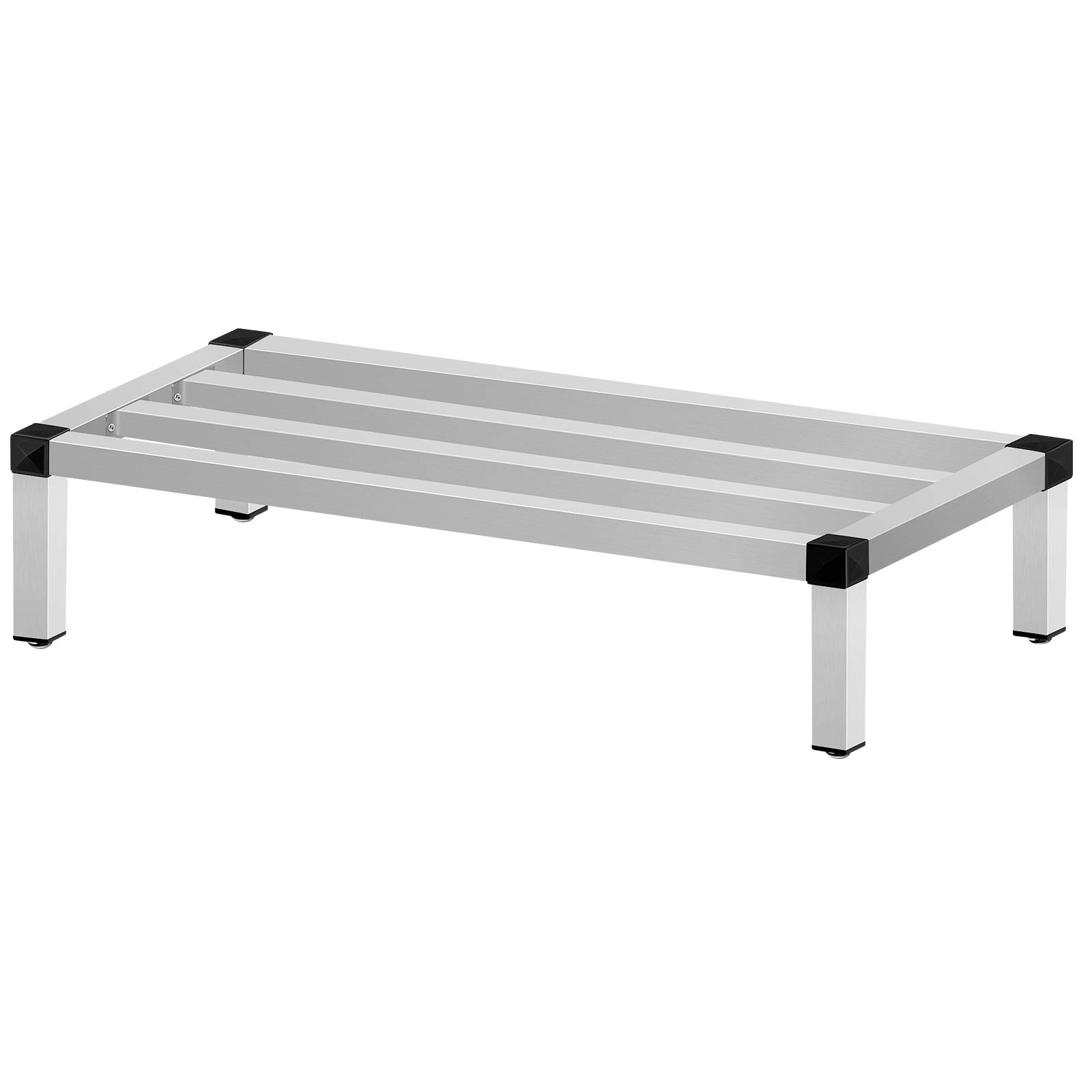 VEVOR Aluminum Dunnage Rack, 48'' x 20'' Commercial Floor Food Shelf, 8'' Off The Floor, 1500lbs Capacity Aluminum Storage Rack, Commercial Food Service Storage in Restaurant, Kitchens, Shops