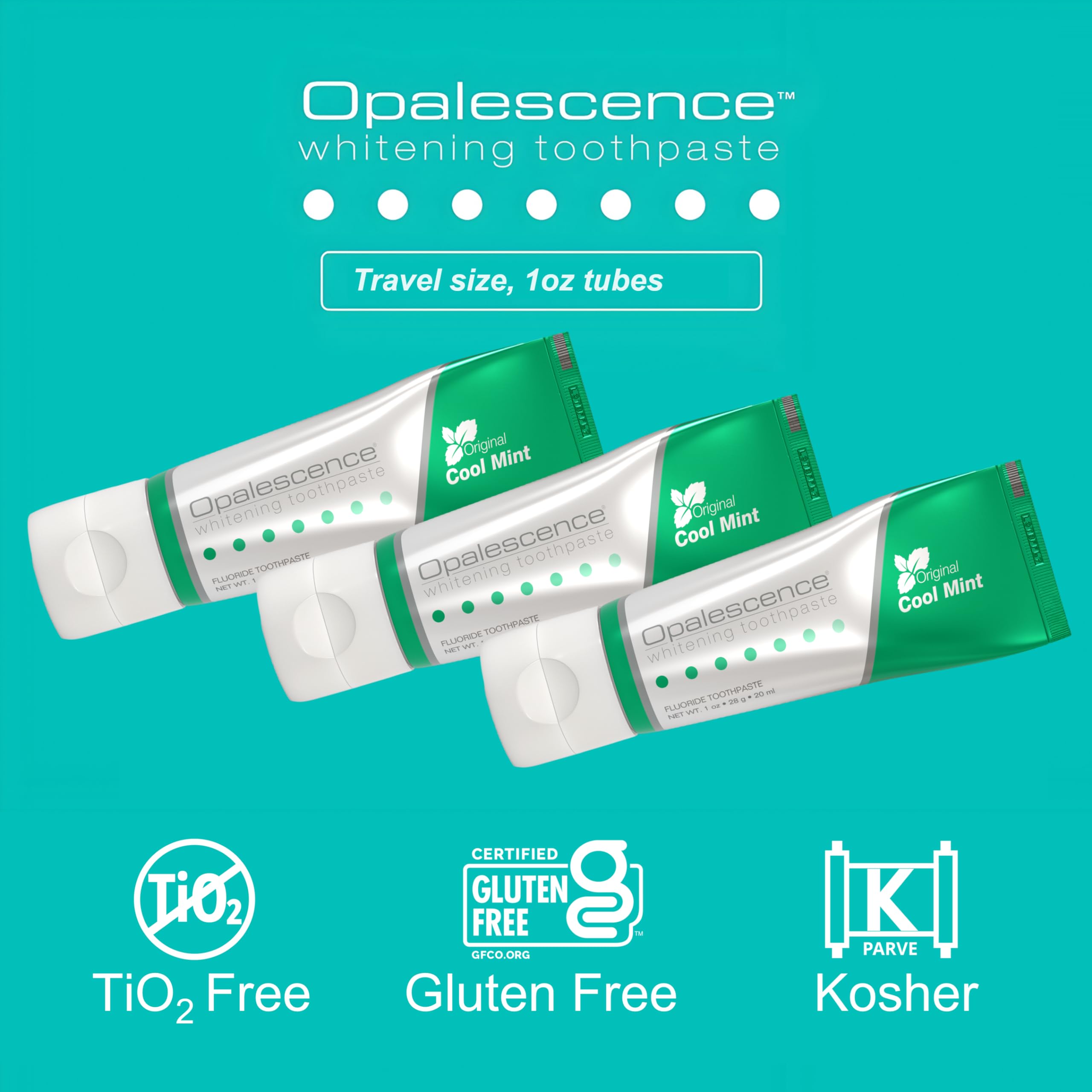Opalescence GO 15% (10 Treatments) Original Prefilled Teeth Whitening Trays w/Travel Whitening Toothpaste 1.0 Oz. Hydrogen Peroxide - Cool Mint - Made by Ultradent.