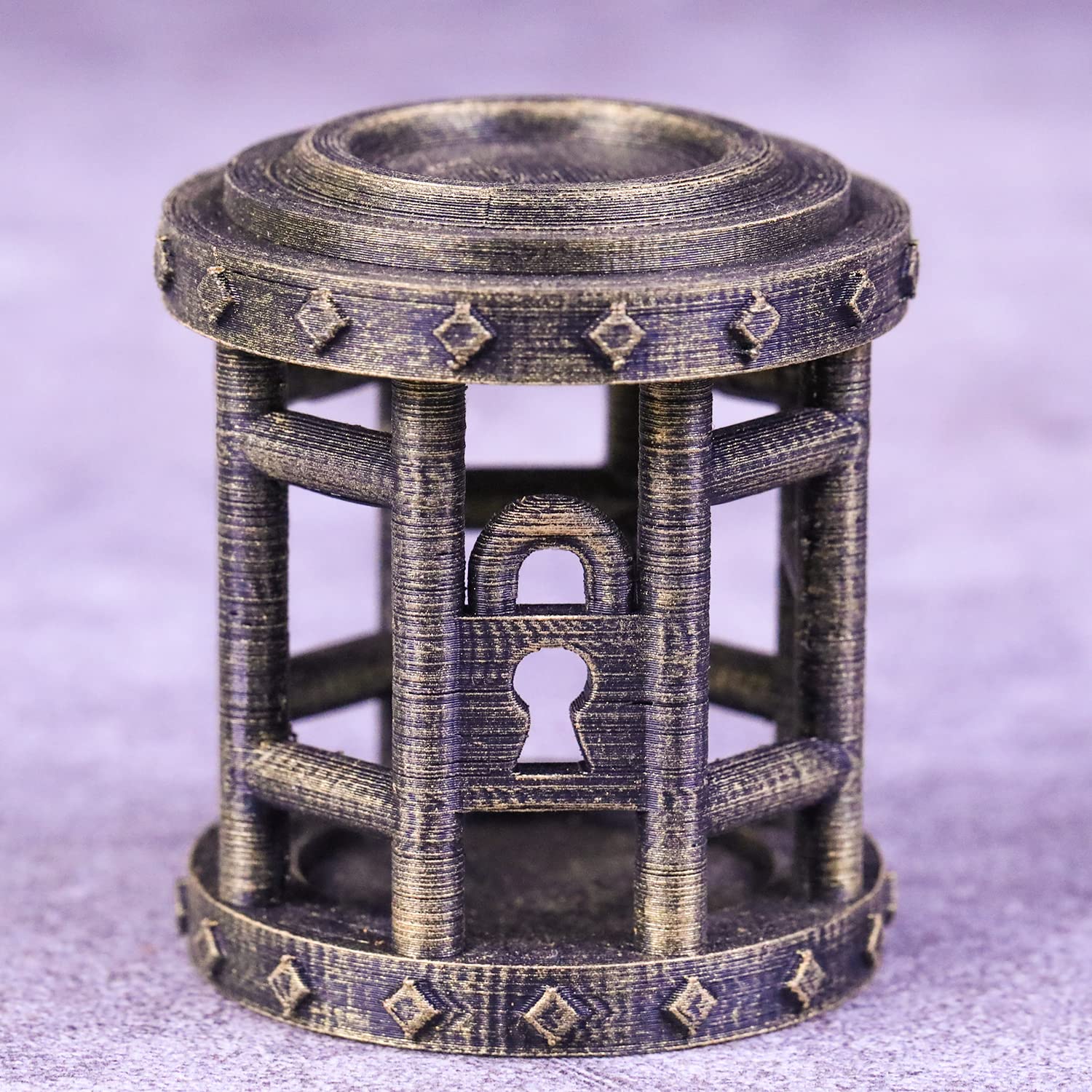 3DMAGIC DND Dice Jail, Dice Jail D&D, Time Out cage, Punish Your Bad Dice in Our Cage of Shame, Accessories Gift for Dungeons and Dragons (Brass Color)