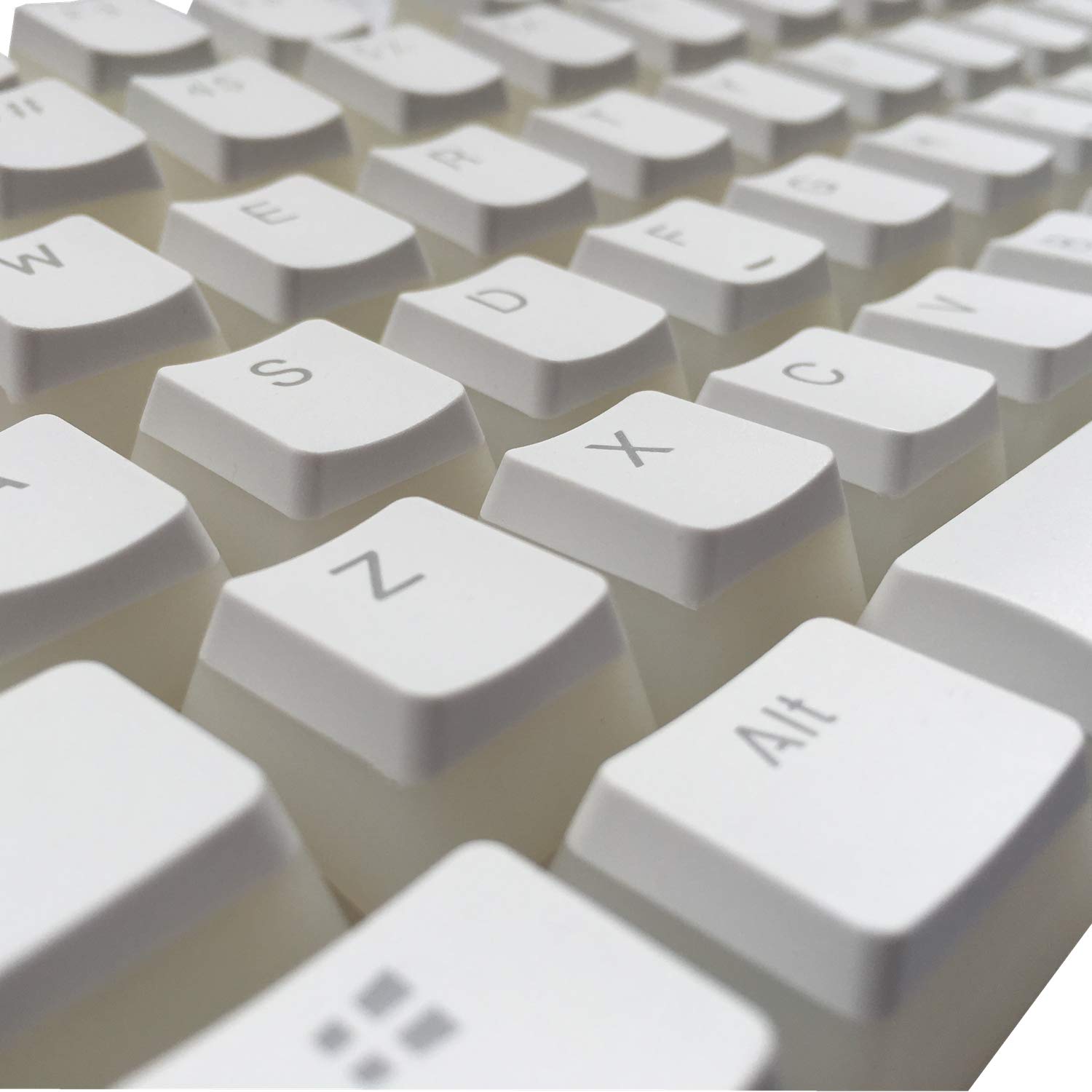 HZYZ PBT Backlit Keycaps Pudding Keyset Double Shot Cherry MX Key Caps Top Print OEM Profile for 60%/87/104/108 MX Switches Mechanical Gaming Keyboard(White Pudding)