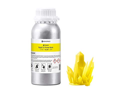 Monoprice Rapid UV 3D Printer Resin - 500ml - Yellow Compatible with All UV Resin Printers DLP, Laser, or LCD