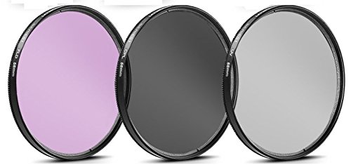 55mm and 58mm Multi-Coated 3 Piece Filter Kit (UV-CPL-FLD) for Nikon D3500, D5600, D3400 DSLR Camera with Nikon 18-55mm f/3.5-5.6G VR AF-P DX and Nikon 70-300mm f/4.5-6.3G ED