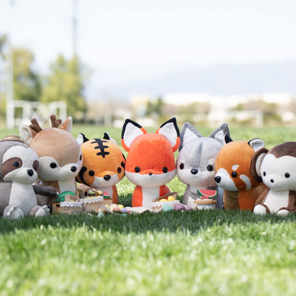 Bellzi Orange Fox Cute Stuffed Animal Plush Toy - Adorable Soft Fox Toy Plushies and Gifts - Perfect Present for Kids, Babies, Toddlers - Pouncing Foxxi