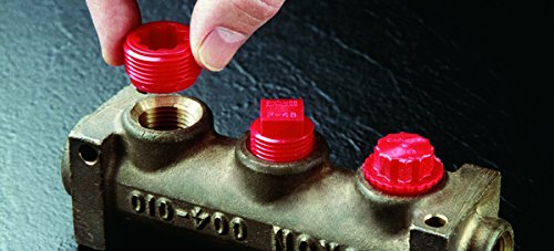 Caplugs 99394682 Plastic Threaded Plug for Pipe Fittings. P-108, PE-HD, to Plug Thread Size 1-1/4 NPT", Red (Pack of 32)