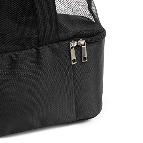 Zodaca Black Mesh Beach Tote with Cooler, Play & Joy Insulated Lake Bag (17 x 16 x 5 in)