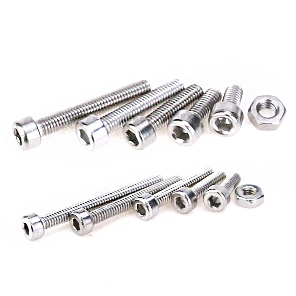 Hilitchi 420pcs M2 M3 Stainless Steel Hex Socket Head Cap Screws Nuts Assortment Kit with Box (304 Stainless Steel)