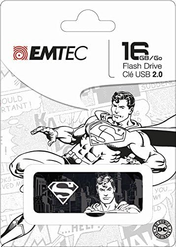 Emtec Black & White 16GB USB 2.0 SuperHero Flash Drive (ECMMD16GM700SP03)(Design may vary - Super Man, Batman, Wonder Women)