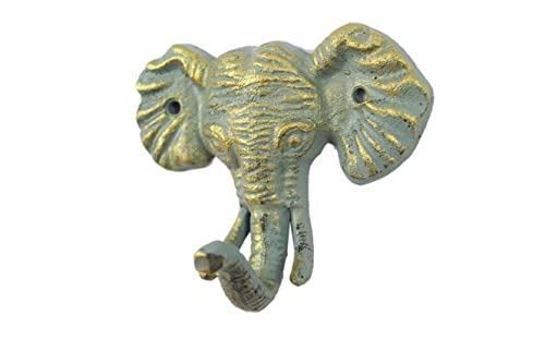 Handcrafted Model Ships Antique Seaworn Bronze Cast Iron Elephant Hook 5" - Iron Wall Hook - Decorative