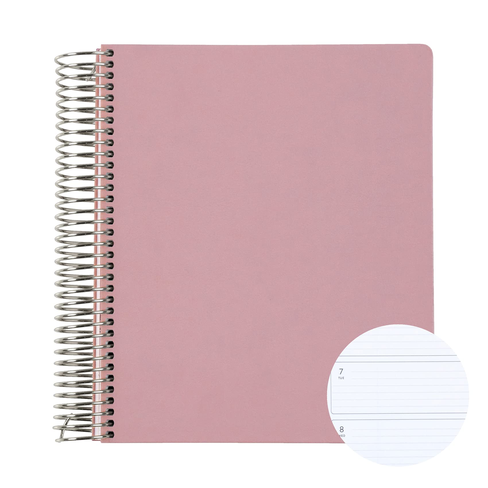 7” x 9” 12 Month Spiral Bound Life Planner ( Jan 2022 – Dec 2022 ) – Lavender Vegan Leather Cover + Just My Type Neutral Interior Pages. Horizontal Weekly and Monthly Agenda by Erin Condren