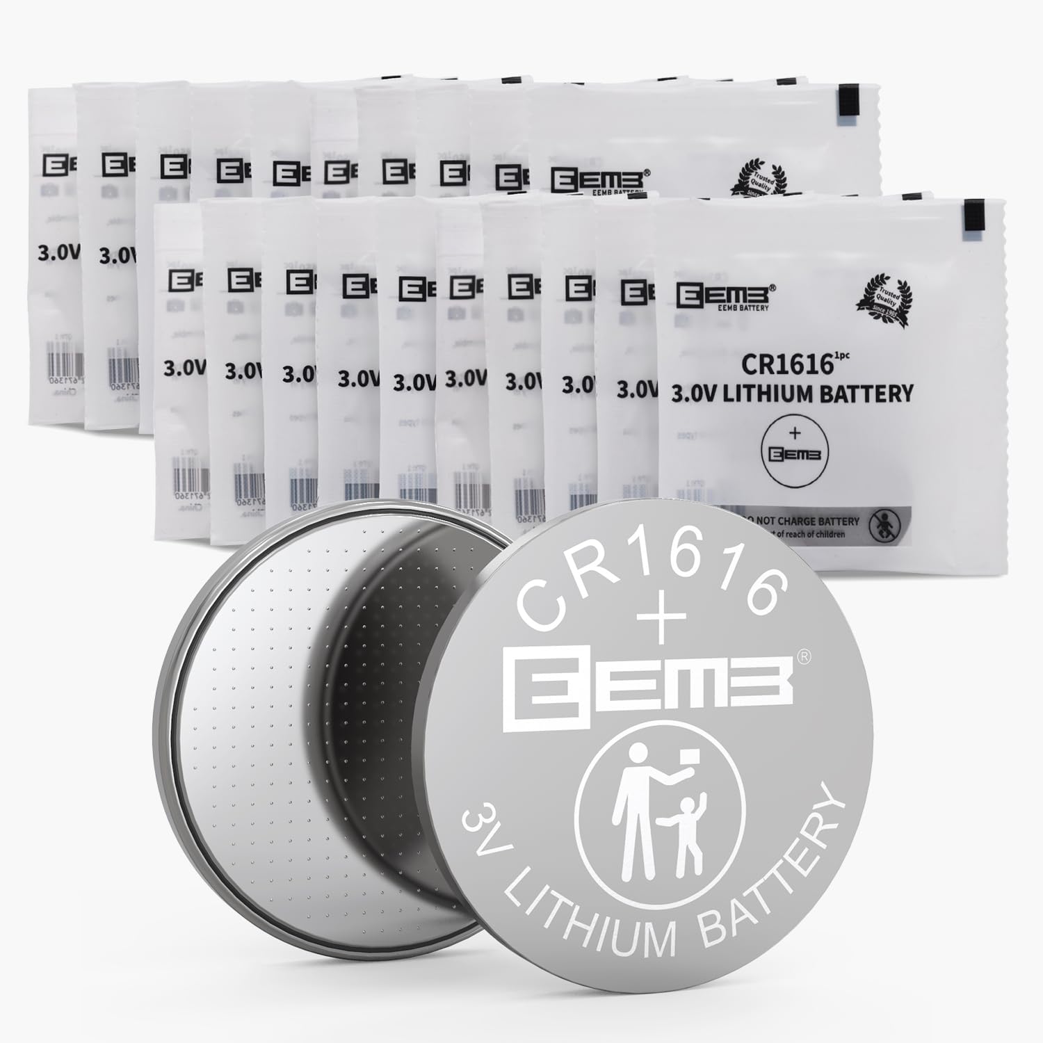 EEMB 20 Pack CR1616 Battery 3V Lithium Battery Button Coin Cell Batteries 1616 Battery DL1616 ECR1616 for Remote Control, Watch, Calculator, Electronic Note-Book, Thermometer, Mobile Game