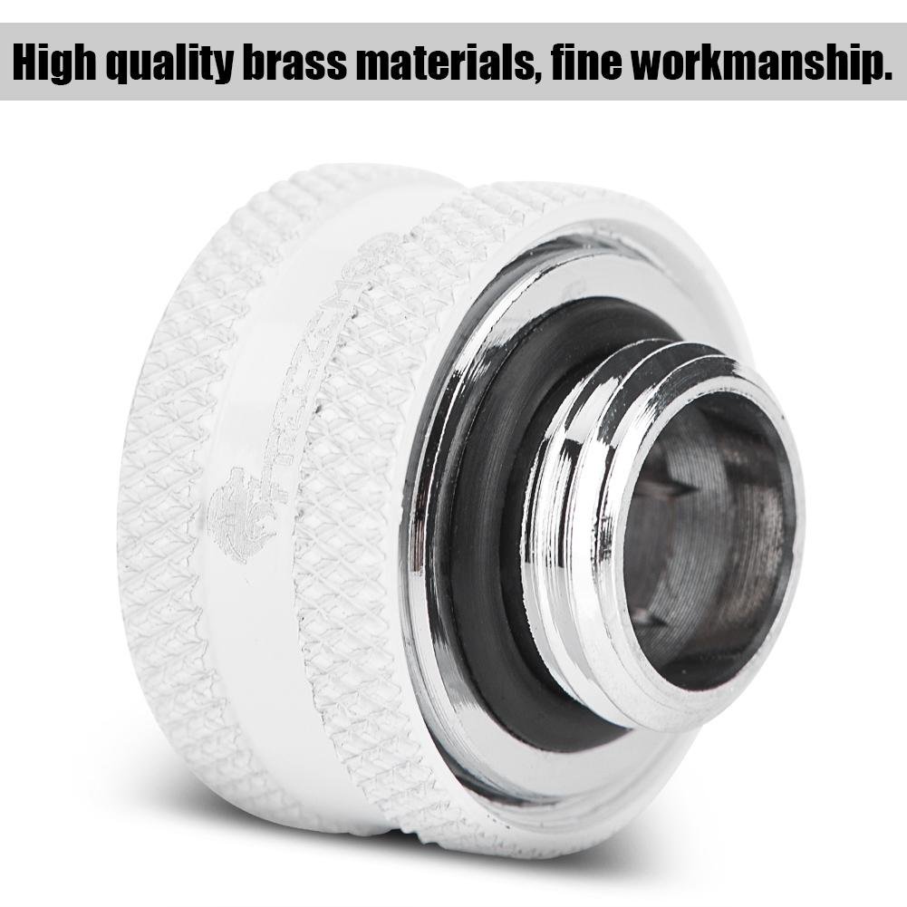 Pomya Water Cooling Fitting, 14mm Water Cooling Compression Fitting for Rigid Acrylic Tube OD (Pack of 4)(White)