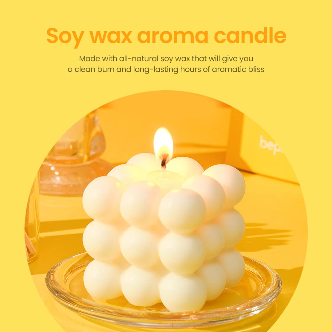beplain Chamomile Relaxing Gift Set (Face Cream & Lip Balm & Candle) | Skin Care kit Gift Set | Natural Scent Free Korean Skin Care