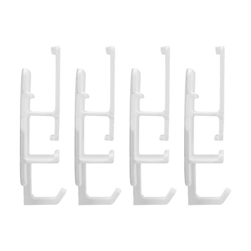 4Pcs Adhesive Hooks, Plastic Bathroom Hook, Large Utility Hooks Wall Hooks for Coats, Jackets, Hats, Robes, Towels, Waterproof Anti Slip Large Utility Hooks for Bathroom,