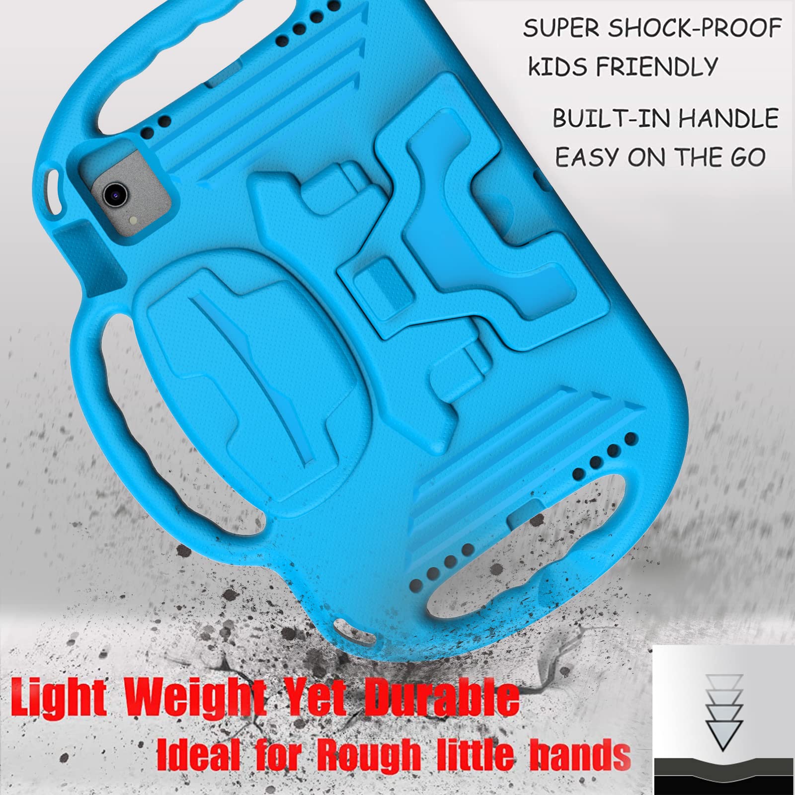 LTROP Kids Case for iPad Air 6th Gen(11",2024) & Air 5th/4th Gen & Pro 11, Durable Shockproof Case with Shoulder Strap Handle Stand for iPad 10.9 & 11 inch Tablets, Blue