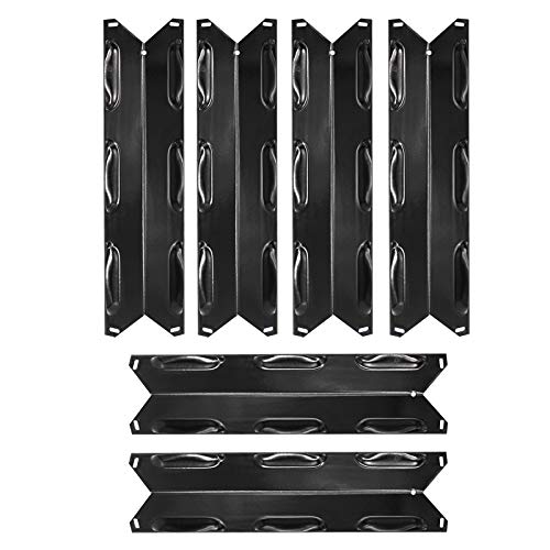 Hongso 14 15/16 Inch Porcelain Steel Grill Heat Shield Replacement for Gas Grill Charbroil 640-01303702-3, Kenmore 146.16132110, 146.16133110, 146.16142210 Gas Grill Models, Set of 6 (PPF2216)