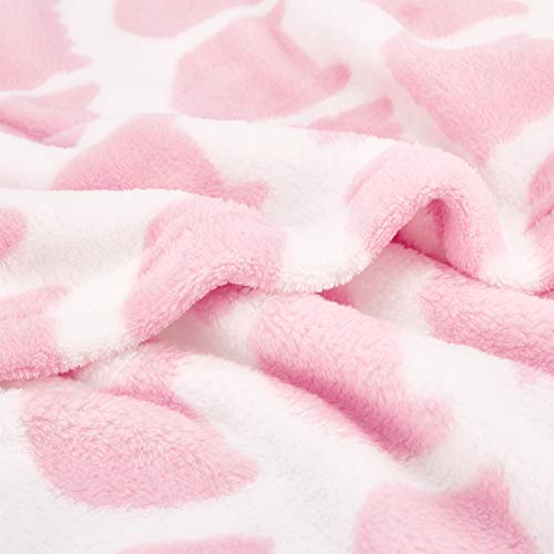 Amazon Basics Kids Pink Kitties Patterned Throw Blanket with Stuffed Animal Cat