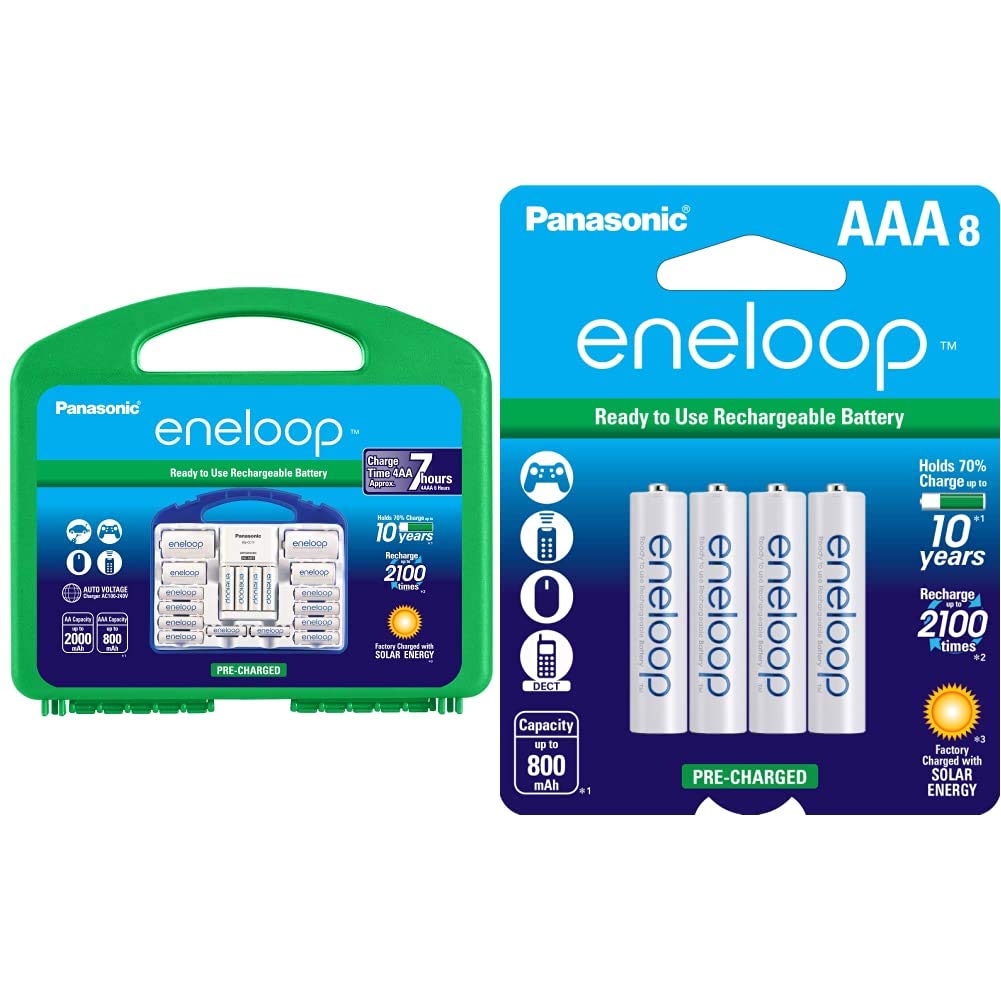 Panasonic eneloop Super Power Pack with Advanced Charger and 8 AAA Batteries