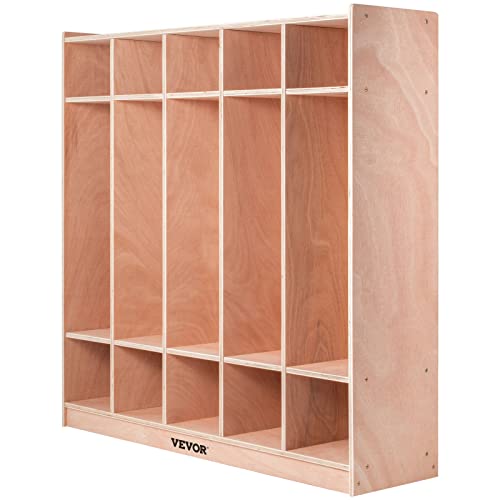 Happybuy 5-Section Classroom Coat Locker, 15mm Thickness Cubbies for Classrooms, Classroom Cubbies, Classroom Furniture with 4 casters for Home, School, Kindergarten