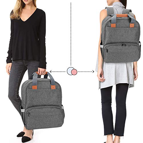 Luxja Breast Pump Backpack with Compartments for Cooler Bag and Laptop, Breast Pump Bag Suitable for Working Mothers (Fits Most Major Breast Pump), Gray