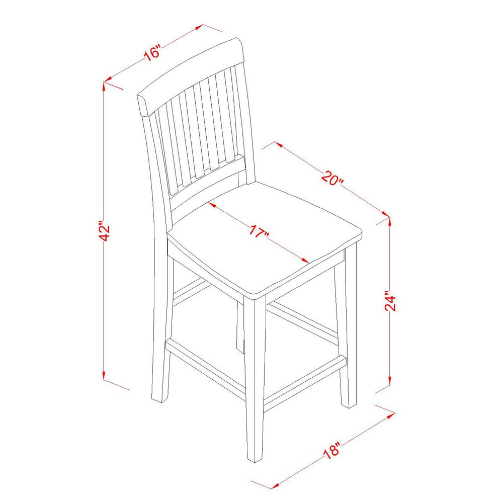 East West Furniture Dining Set, YAVN3-WHI-W