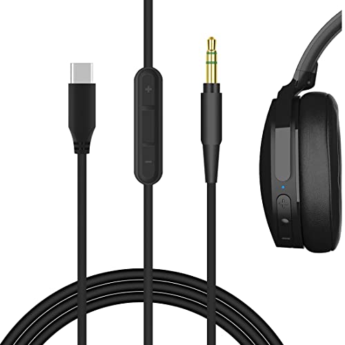 GEEKRIA USB-C Digital to Audio Cable with Mic Compatible with Skullcandy Hesh Evo, Hesh ANC Cable, Replacement Type-C Aux Audio Cord with Inline Microphone and Volume Control (4 ft/1.2 m)