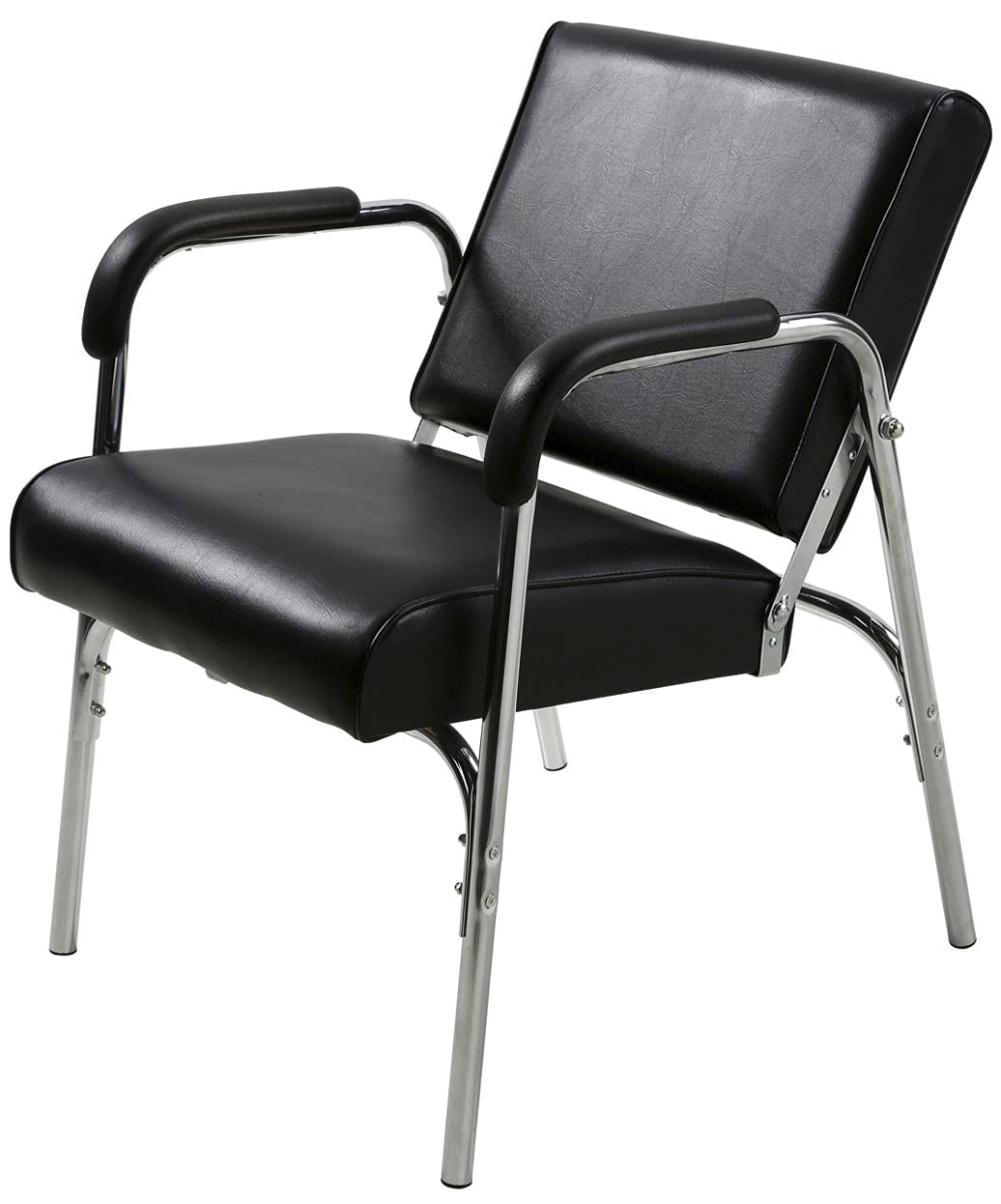 Buy-Rite Kate Auto Reclining Shampoo Chair, Portable Salon Chair with Auto-Recline Seat Back, Heavy Duty Chrome Arms and Extra Thick Seat, Black, SY-92272
