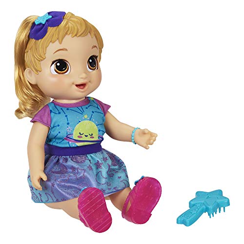 Baby Alive Baby Grows Up (Dreamy) - Shining Skylar or Star Dreamer, Growing and Talking Baby Doll, Toy with 1 Surprise Doll and 8 Accessories, Blue