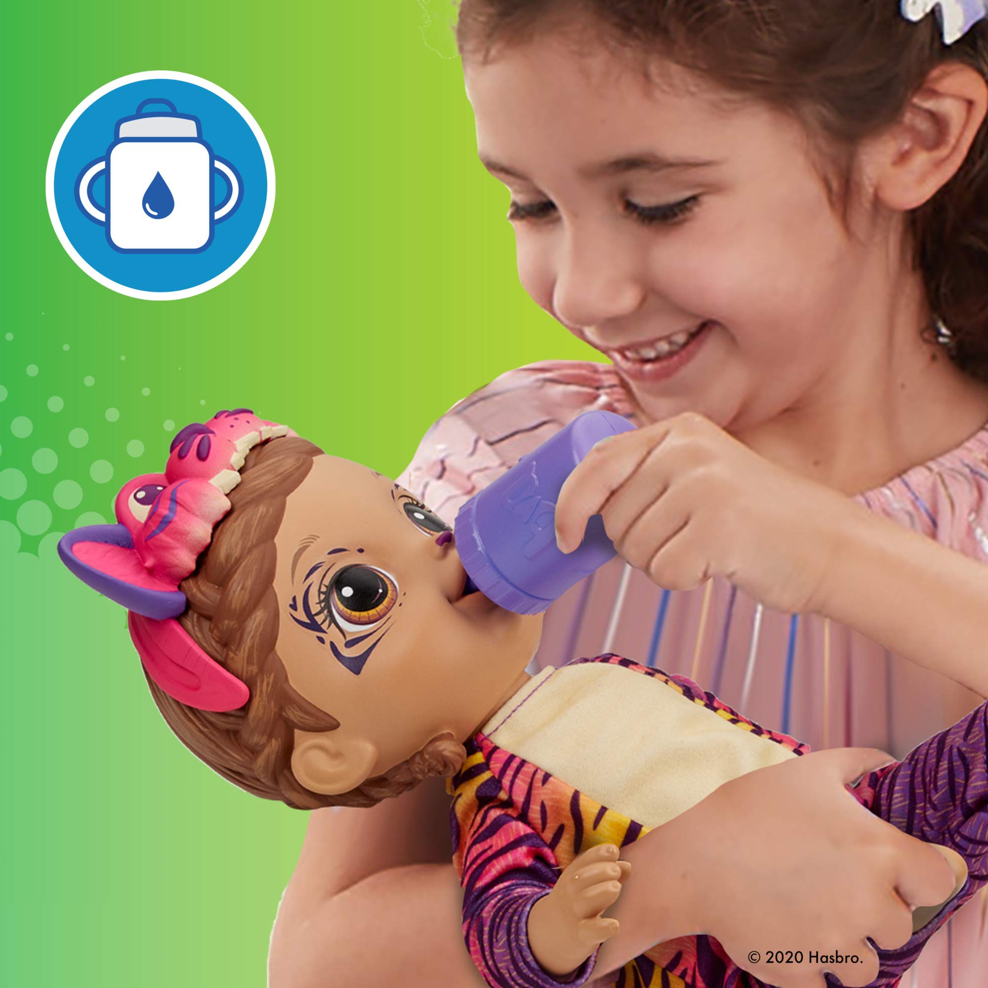 Baby Alive Rainbow Wildcats Doll, Tiger, Accessories, Drinks, Wets, Tiger Toy for Kids Ages 3 Years and Up, Brown Hair (Amazon Exclusive)