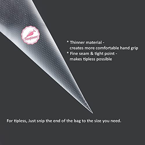 Keenpioneer Disposable Decorating & Pastry Bags 10" Pack of 100 (10", Clear)