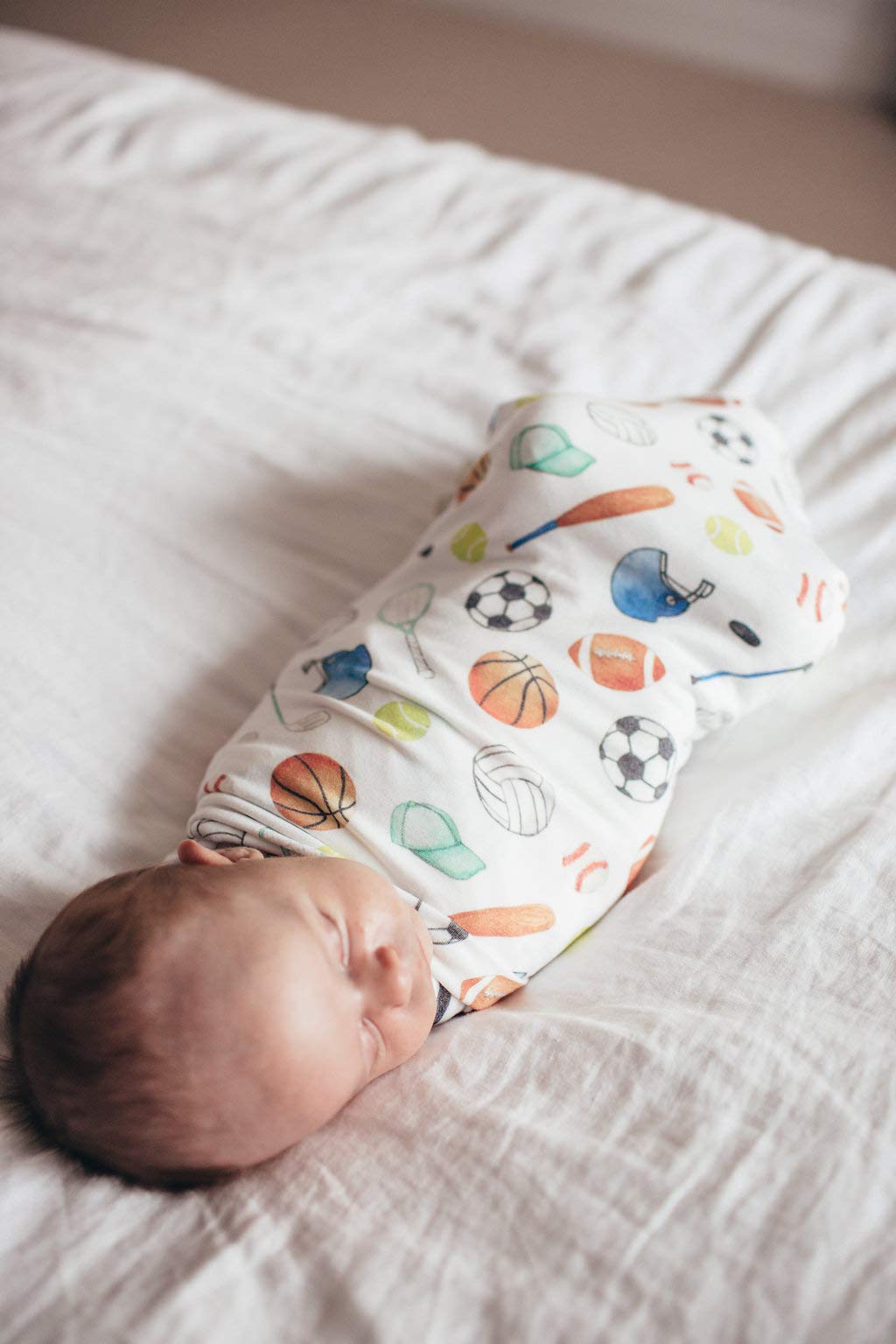 Large Premium Knit Baby Swaddle Receiving Blanket "Varsity" by Copper Pearl