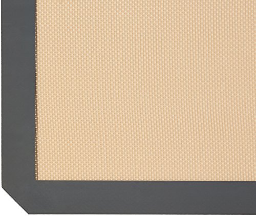 Amazon Basics Silicone, Non-Stick, Food Safe Baking Mat, Pack of 3, Beige/Gray, Rectangular, 16.5" x 11.62"