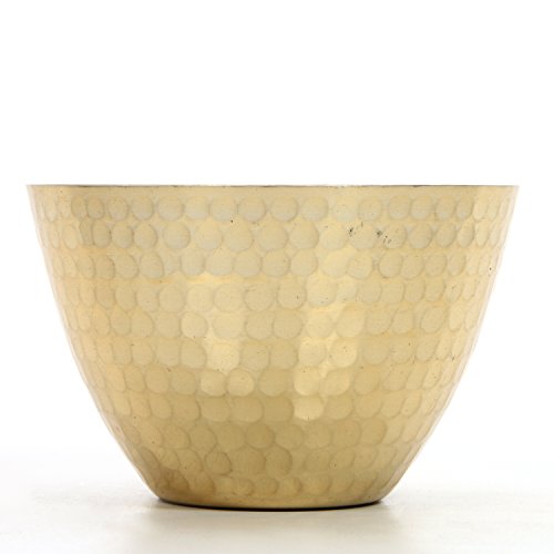 Hosley Gold Metal Hammered Lemon Thyme Scented Candle 4.5 Inch Diameter Ideal GIFT for Bridal Weddings Parties Special Events Spa and Aromatherapy P1