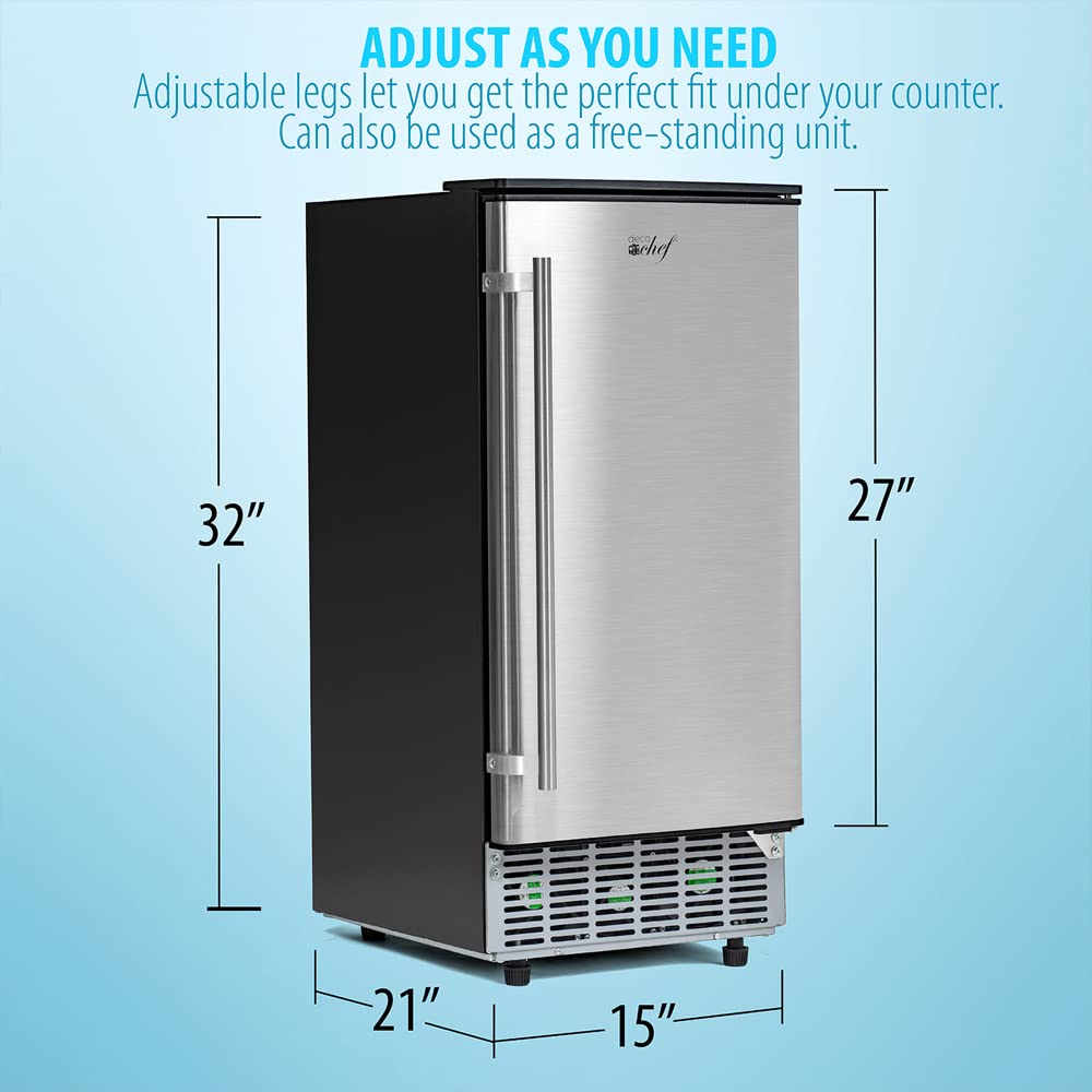 Deco Chef UTICM01 Under Counter Ice Maker, Automatically Makes 80lb Restaurant Quality Ice Per Day (Renewed)