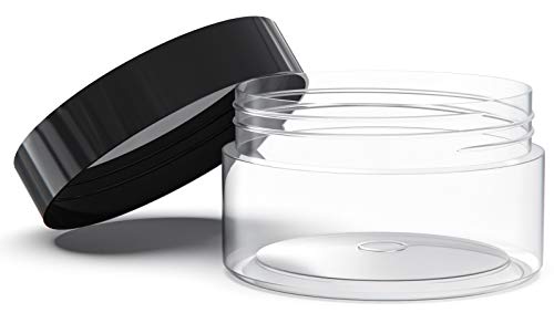 Mabua 4oz Plastic Containers with Lids 50 Pack BPA Free, Clear Empty Refillable Round Sugar Scrub small 4 Oz Plastic Jars with Lids for Cosmetics, Lotions, Body Butters, Liquid Slime & Beauty Products