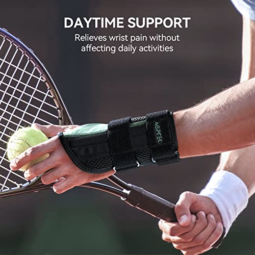 AGPTEK Wrist Brace, Wrist Support for Carpal Tunnel, Night Sleep Wrist Splint, Hand Brace for Arthritis, Sprains, Tendonitis and Joint Pain, Suitable for Right Hand, S:5.1-7.9in