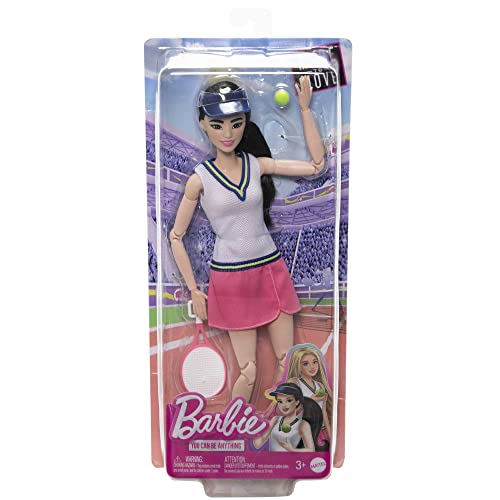 Barbie Doll & Accessories, Career Tennis Player Doll with Racket and Ball 22 Inch