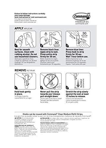 Command, Medium, Clear, Wire Toggle, 2-Hooks (17065CLR-ES), 2 Count
