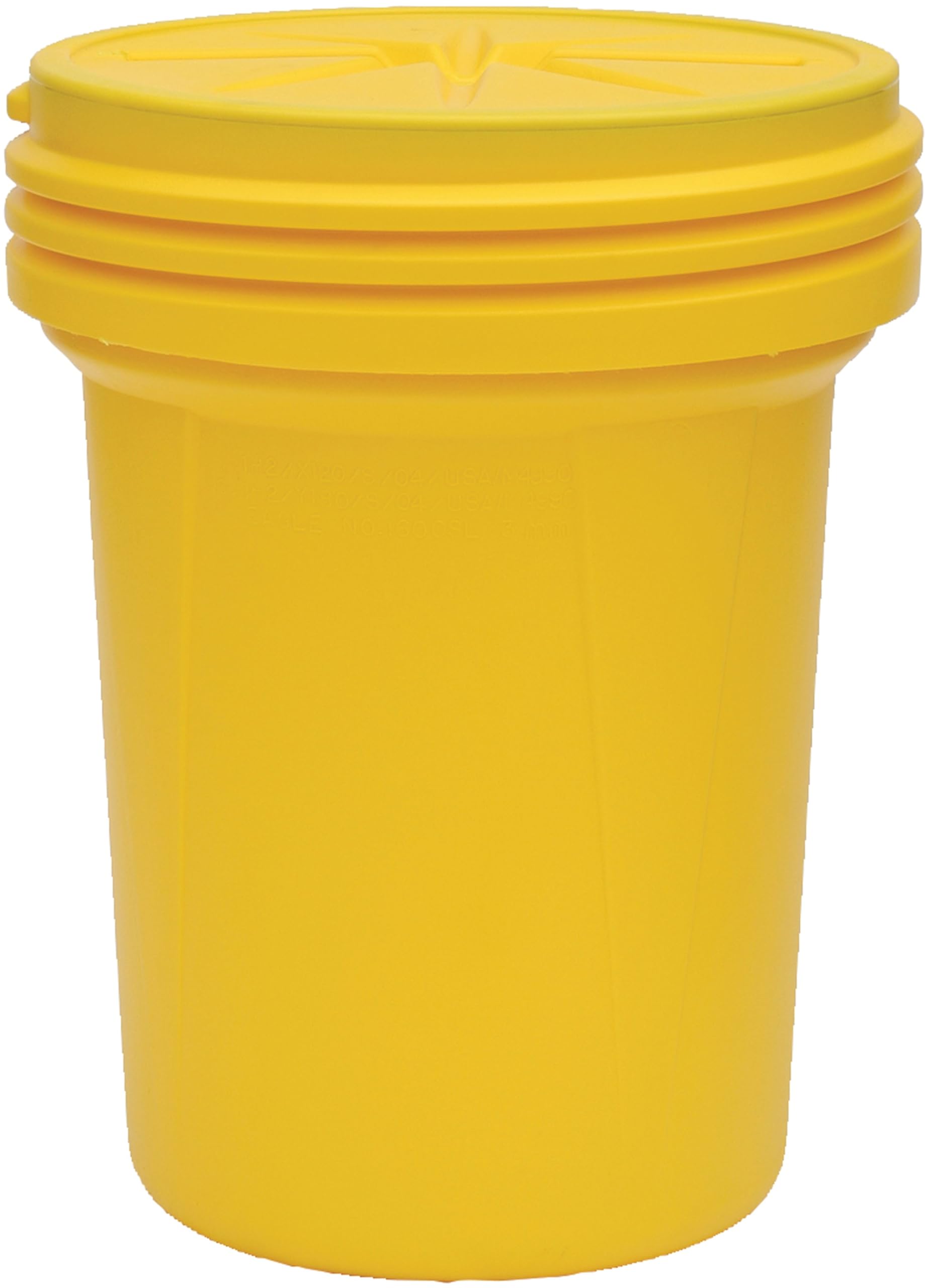 Eagle 30 Gallon Plastic Drum with Lid, Screw-On Lid, 28.3"x22.5", Lab Pack Drum Made of Durable, Lightweight HDPE, Withstands Weather and Chemicals, Made in USA, Yellow, 1600SL