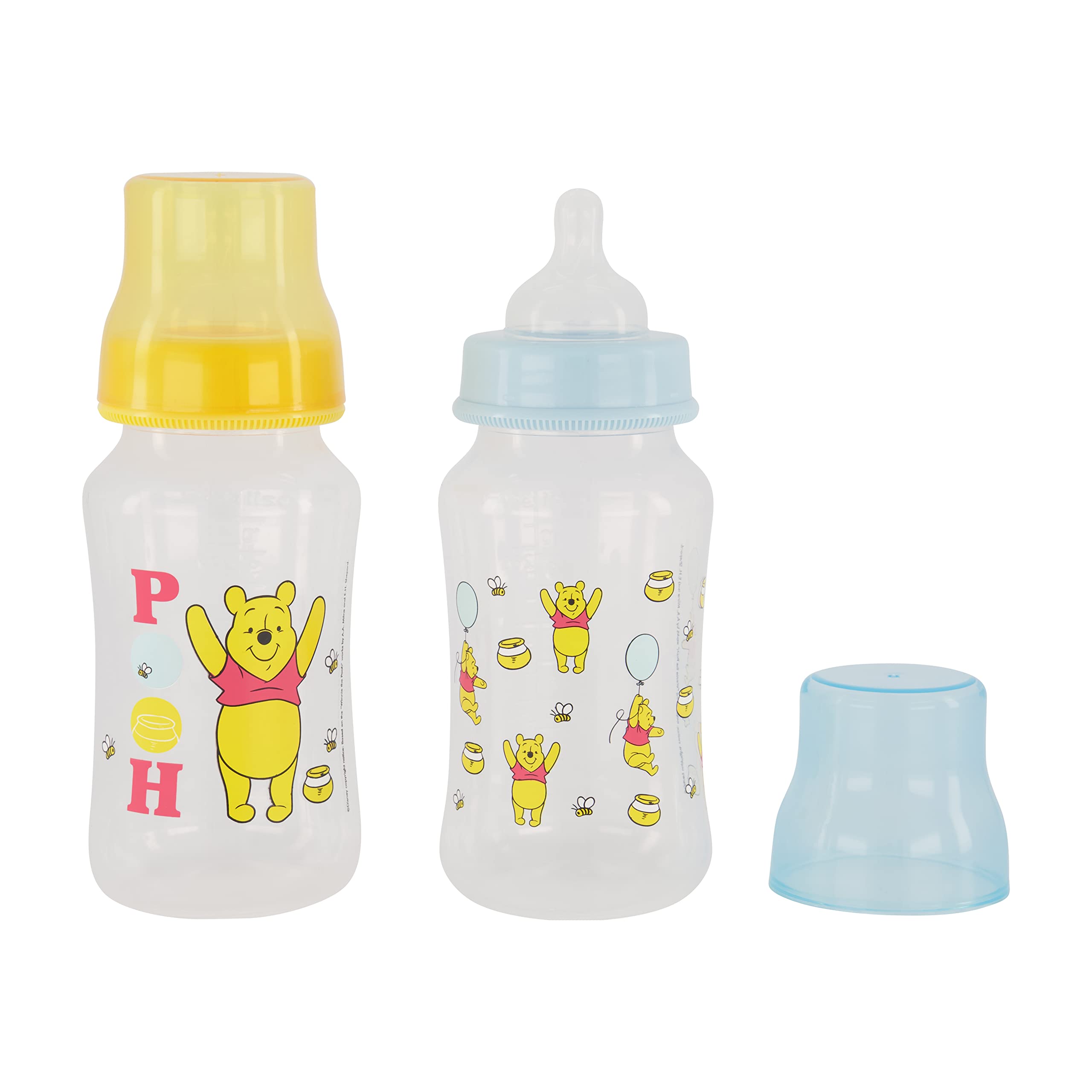 Baby Bottles 11 oz for Boys or Girls | 2 Pack of Disney Princess Infant Hourglass Shaped Bottles with Cover for Newborns and All Babies | BPA-Free Plastic Baby Bottle for Baby Shower