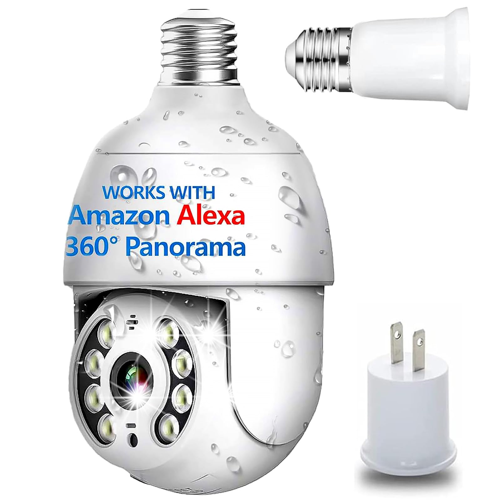 4MP Outdoor Camera Wireless,Light Bulb Security Camera,Light Bulb Camera Webcam 2.4g Wifi, 360° Light Bulb Camera HD/Night Vision/Security Cameras