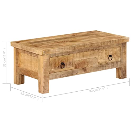 BUKSCYJS Coffee Table,Elevating Coffee Table, Adjustable Storage Coffee Table Suitable for Living Room, Office, Balcony, Family Living Room 35.4"X17.7"X13.8" Solid Mango Wood